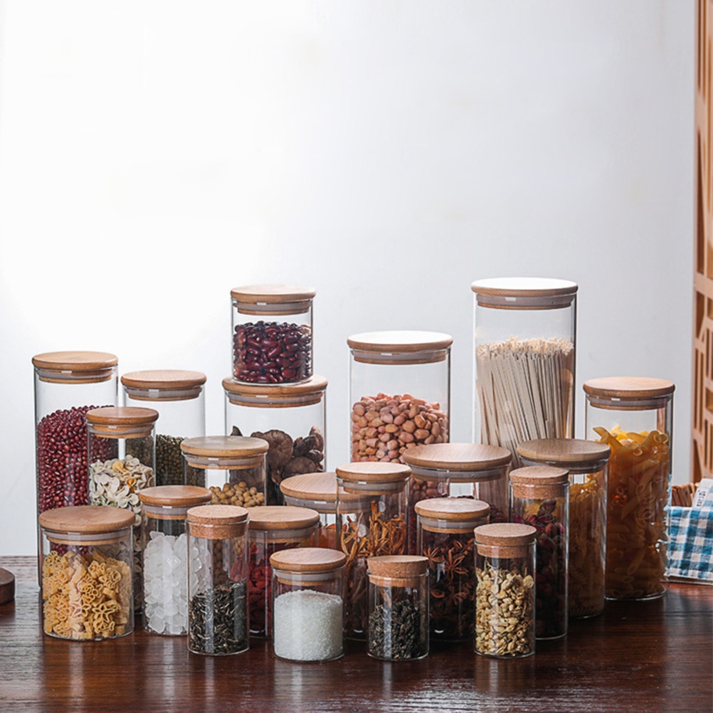 2pcs Glass Storage Jars Kitchen Sealed Containers ... – Grandado