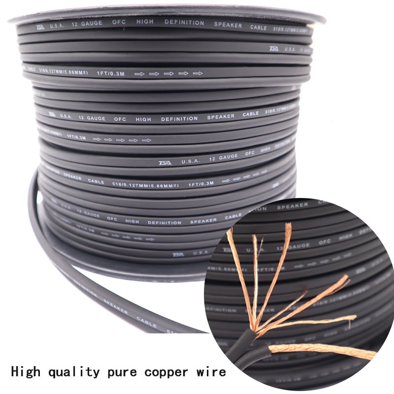 Pure Copper Car Audio Hi-Fi Speaker Cable OFC 12GA... – Vicedeal