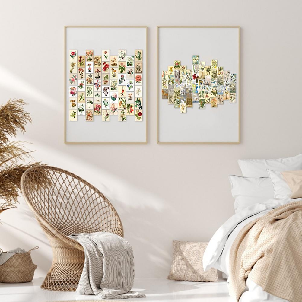 50PCS Vintage Botanical Wall Collage Kit Aesthetic... – Vicedeal