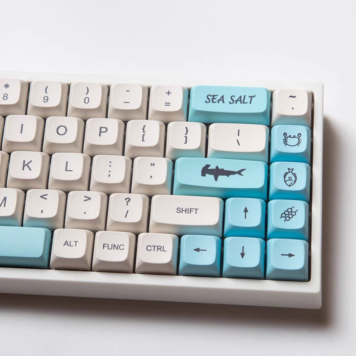 138 Keys XDA PBT Keycap Blue White Theme DYE-SUB J... – Grandado