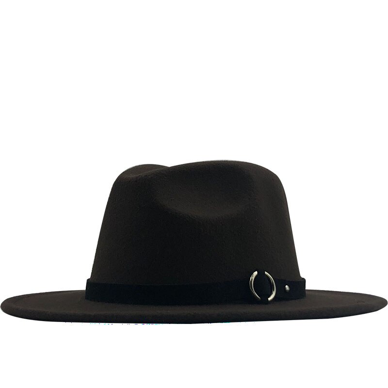 Wool Fedora Hat Hawkins Felt Cap Wide Brim Ladies ... – Grandado