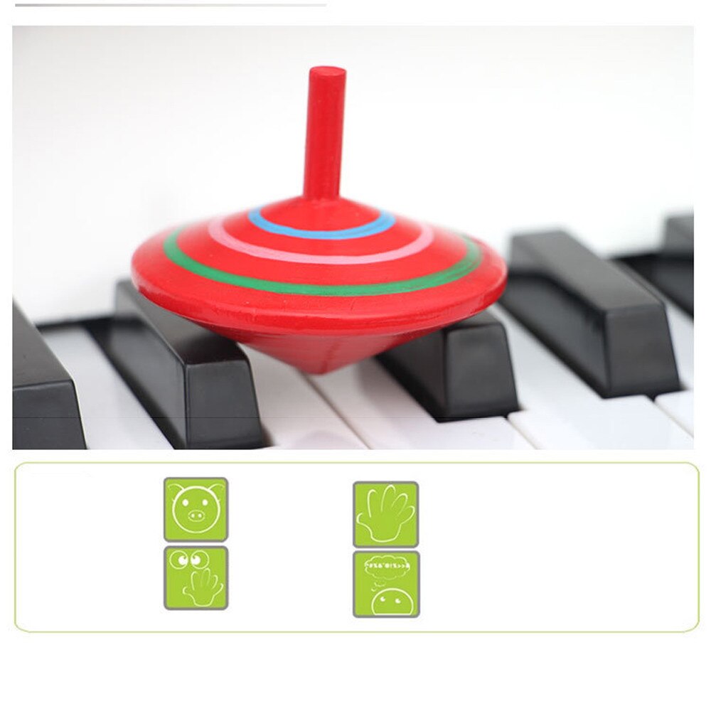 Novelty Wooden Colorful Spinning Top Kids Hand Tur... – Grandado