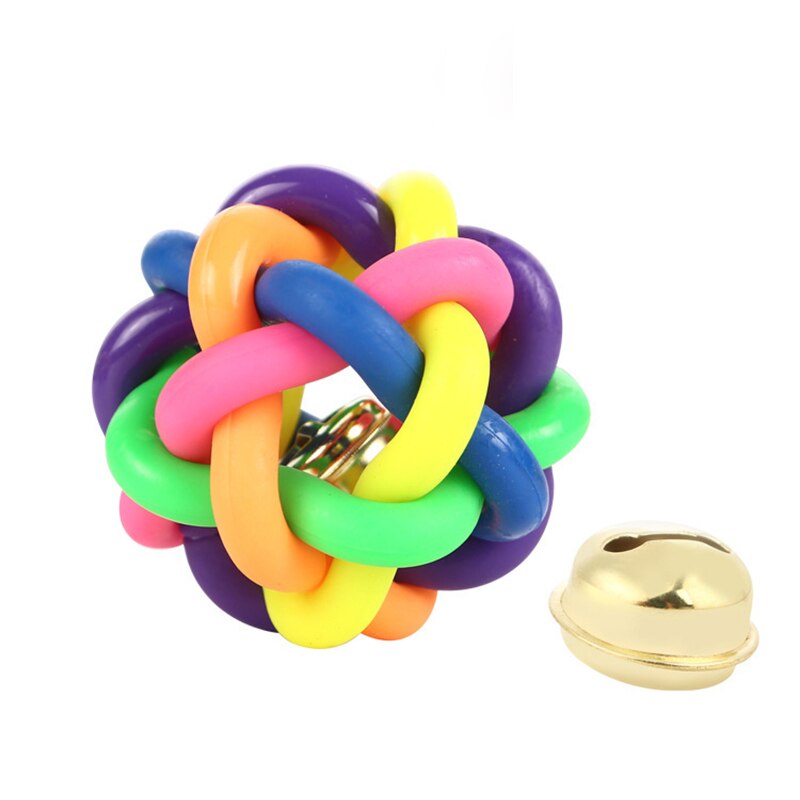 Dog toy ball colorful Rainbow rubber bell Interact... – Vicedeal