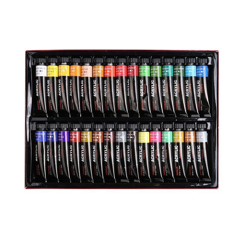 Acrylic Paint Set 12ml Rich Pigments Non Fading No... – Grandado