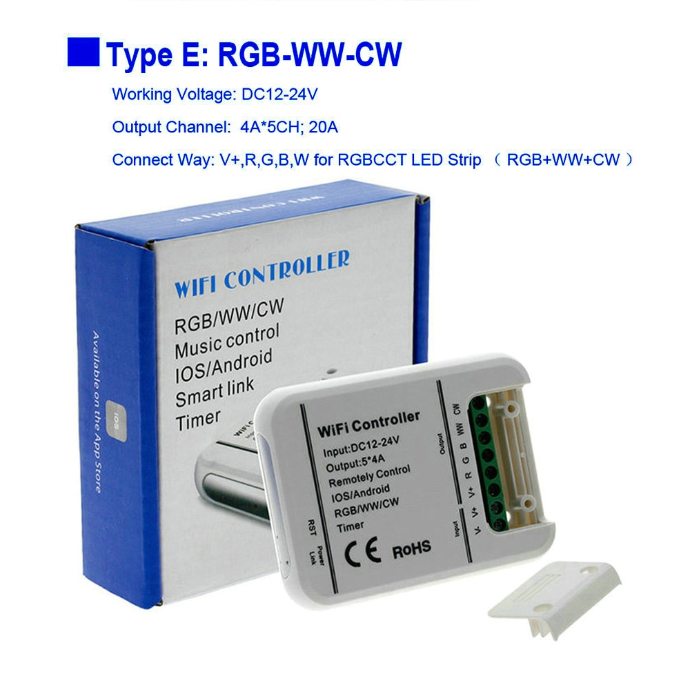Led Smart Controller Wifi Rgb Rgbw Rgbcct DC12-24V... – Grandado