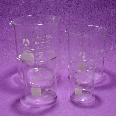 Glass Beakers 100ml 250ml 500ml 1000ml Each One,La... – Vicedeal