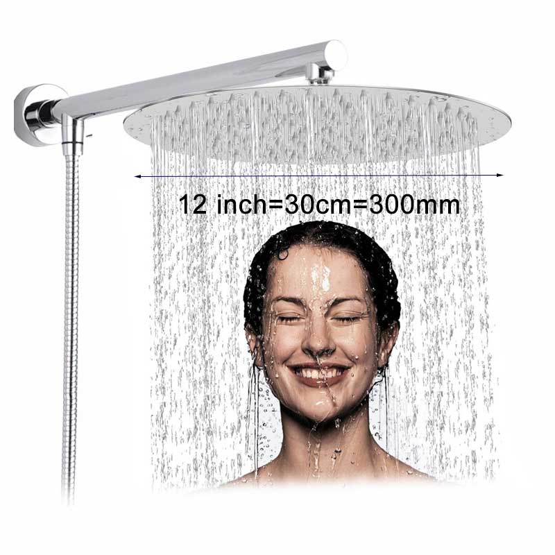 Ultrathin Duschhuvud i Ljus Krom - Duscharm i Rost... – Vicedeal
