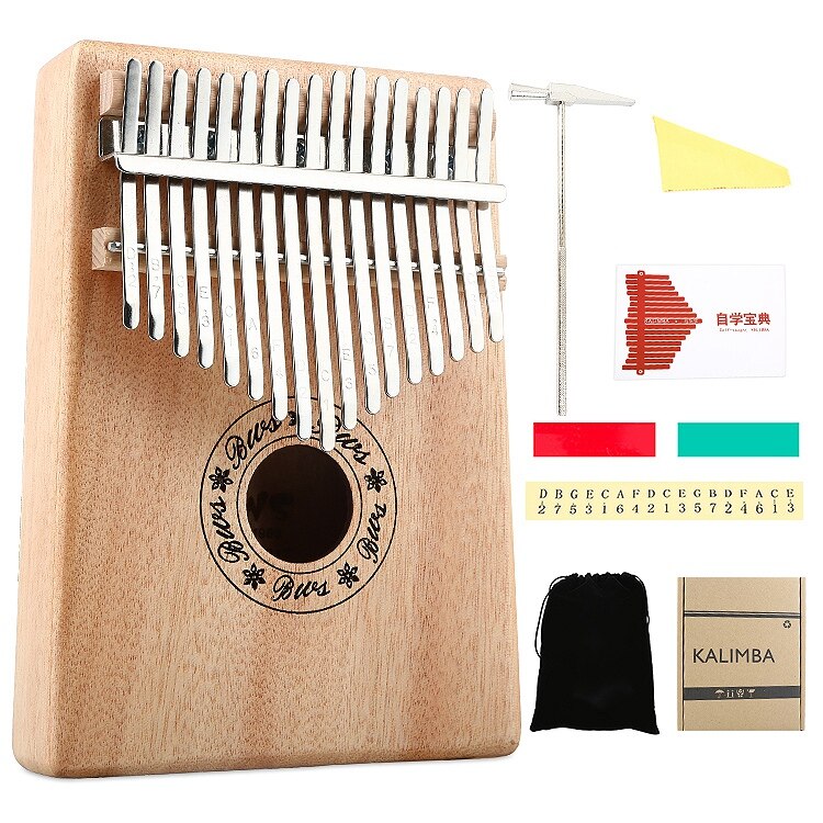 17 Keys Kalimba Thumb Piano High Wood Body Musical... – Grandado