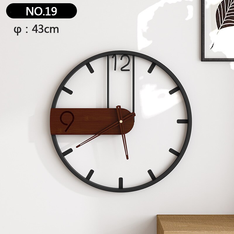 43/53cm Large Round Metal Wall Clock Wrought Hollo... – Grandado