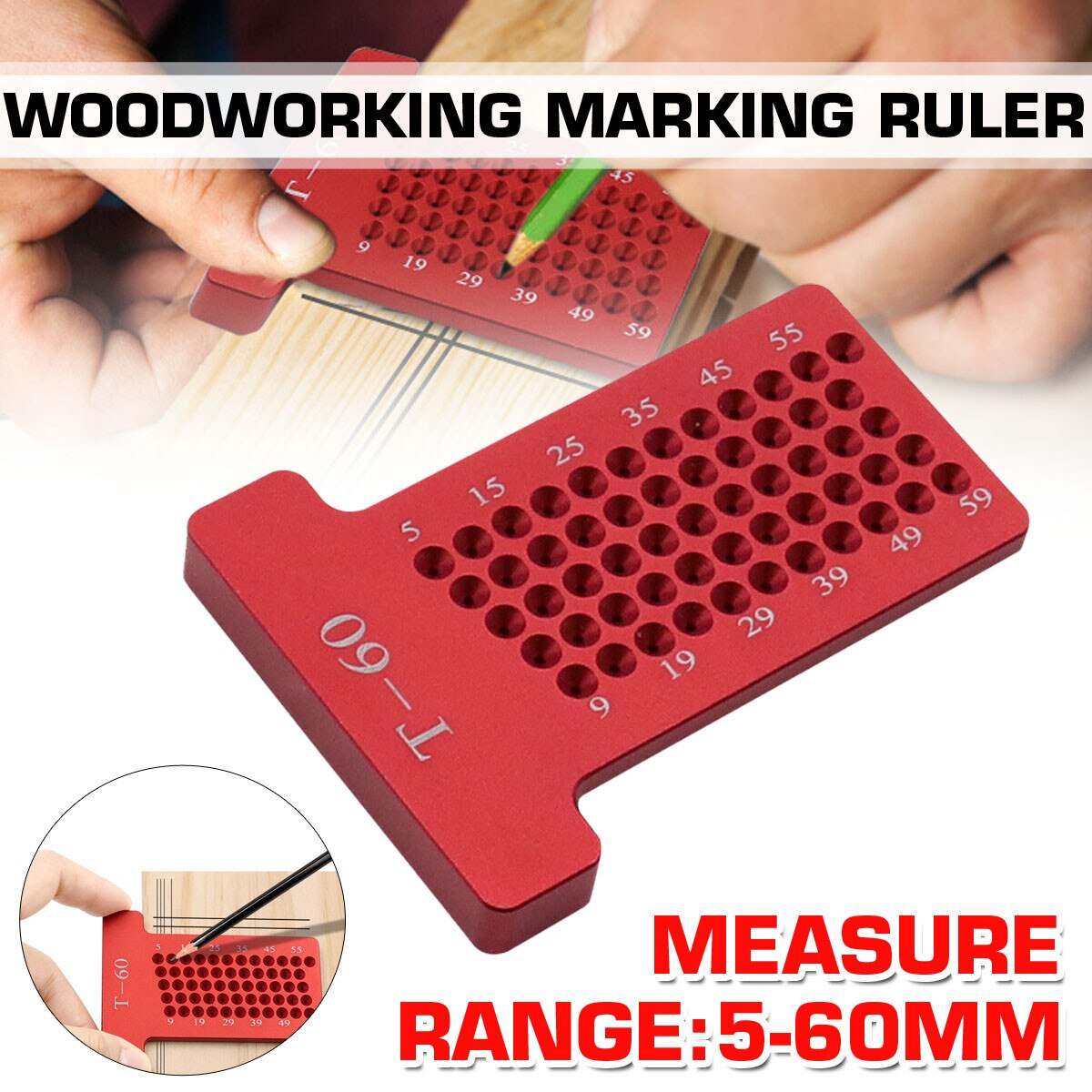 Woodworking Scribe T60 T-type Ruler Hole Scribing ... – Grandado