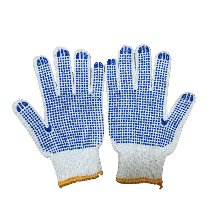 Labor Working Gloves Blue PVC Dotted White Cotton ... – Grandado