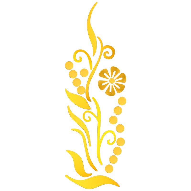 Acryl Muursticker Gouden Bloem Sticker Moderne Spi... – Vicedeal