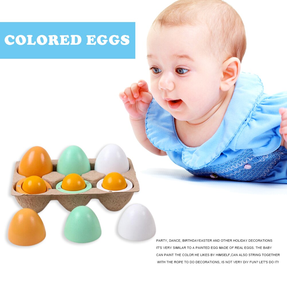 6PCS Happy Easter Decoration Wooden Eggs Easter Pa... – Grandado