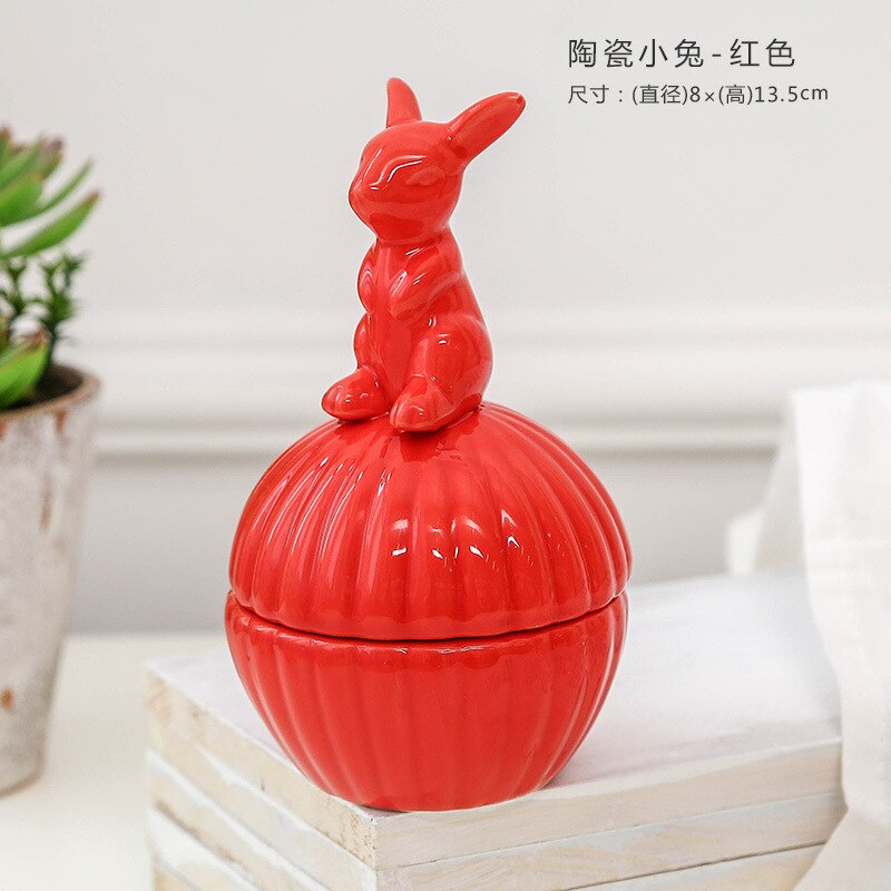 MINI Ceramic Animal Storage Jars Bear Rabbit Cover... – Vicedeal