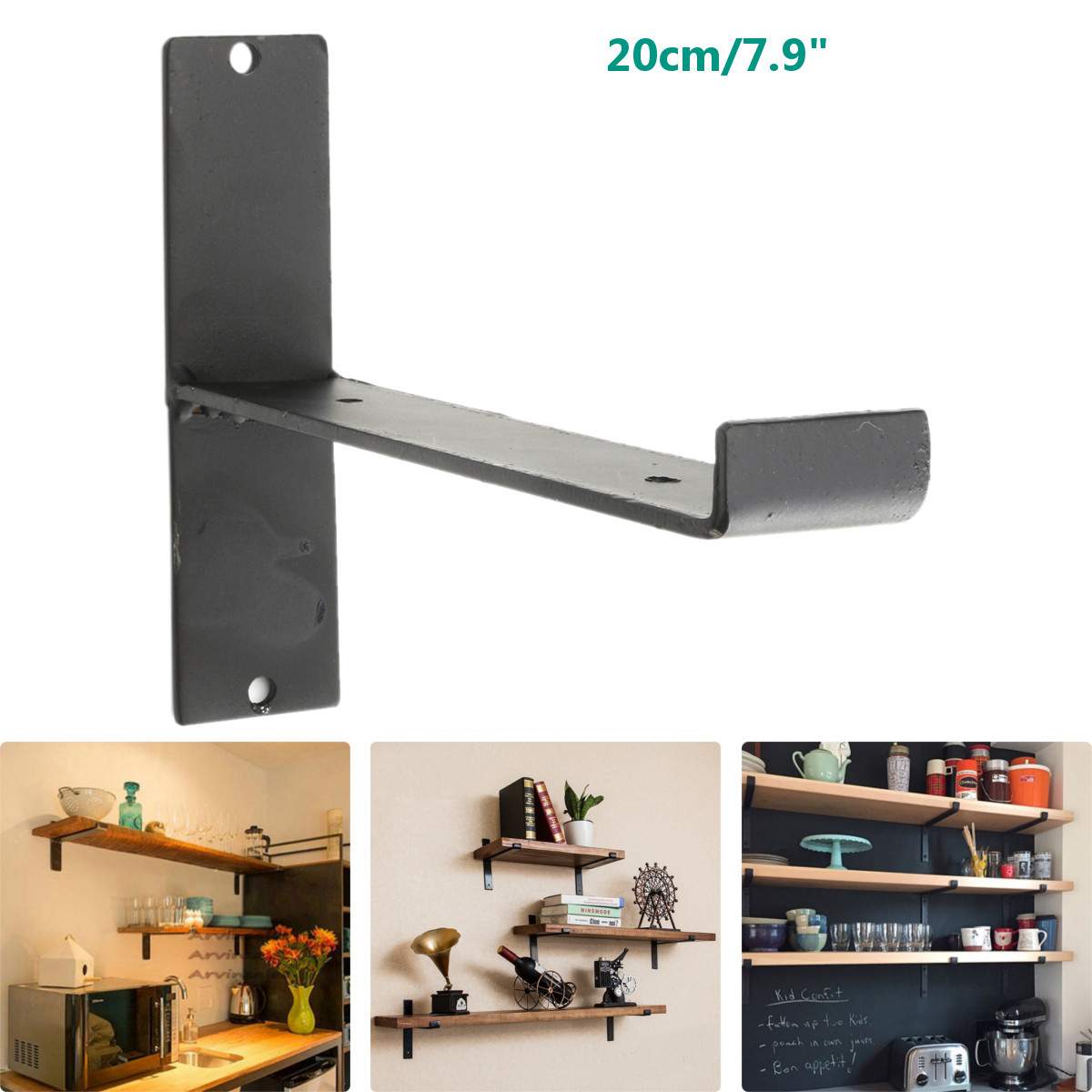 2pcs 20cm Wall Mounted Shelf Bracket Heavy Duty Sc... – Grandado