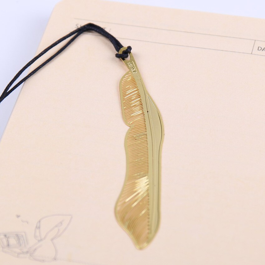 Cute Kawaii Gold Metal Bookmark Vintage Key Feathe... – Grandado