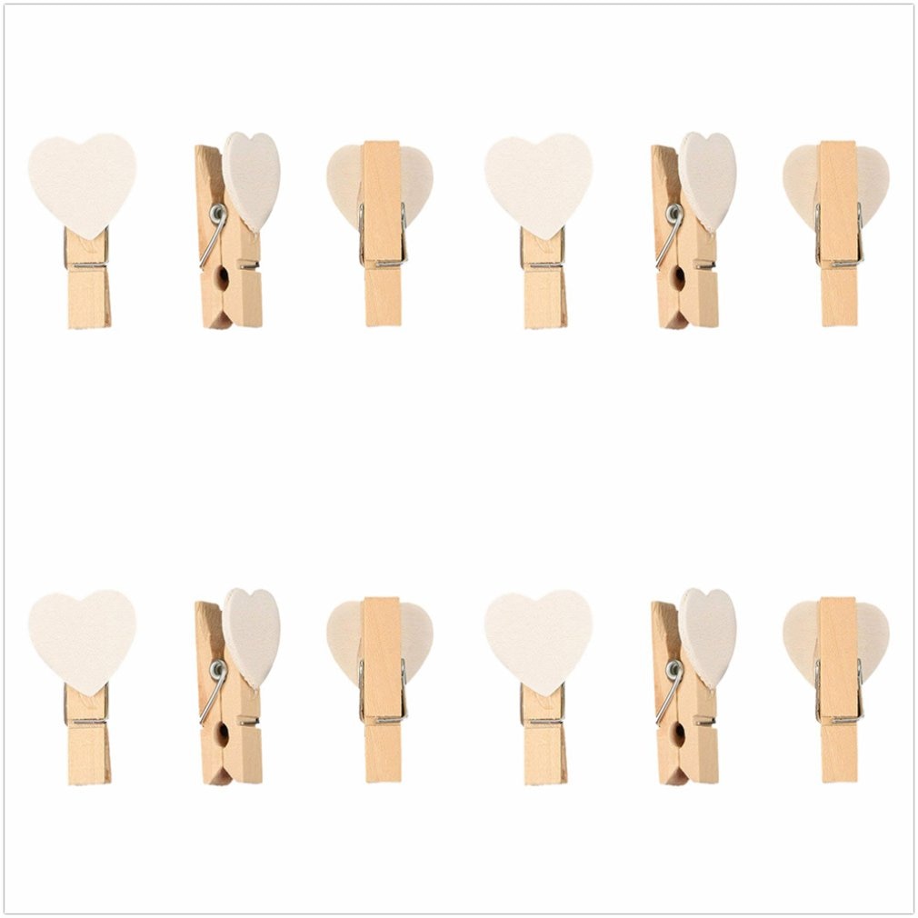 12Pcs Mini Heart Wooden Clothespin Photo Paper Cli... – Vicedeal