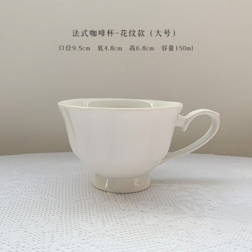 French Style White Espresso Mugs Vintage Porcelain... – Grandado