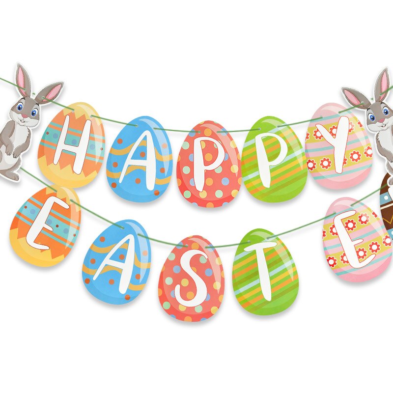 Cartoon Happy Easter Letter Banner Easter Decorati... – Grandado