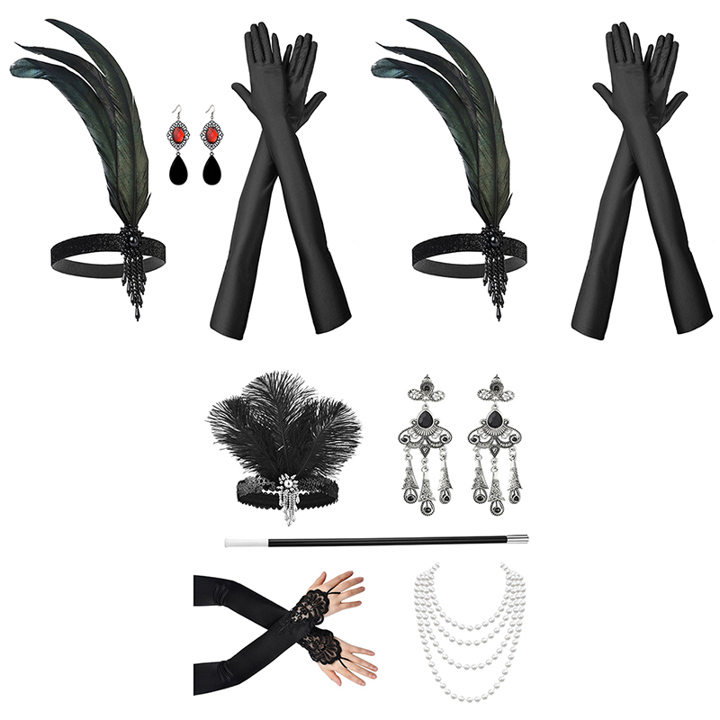 1Set 1920's Flapper Cosplay Costume Feather Headba... – Grandado