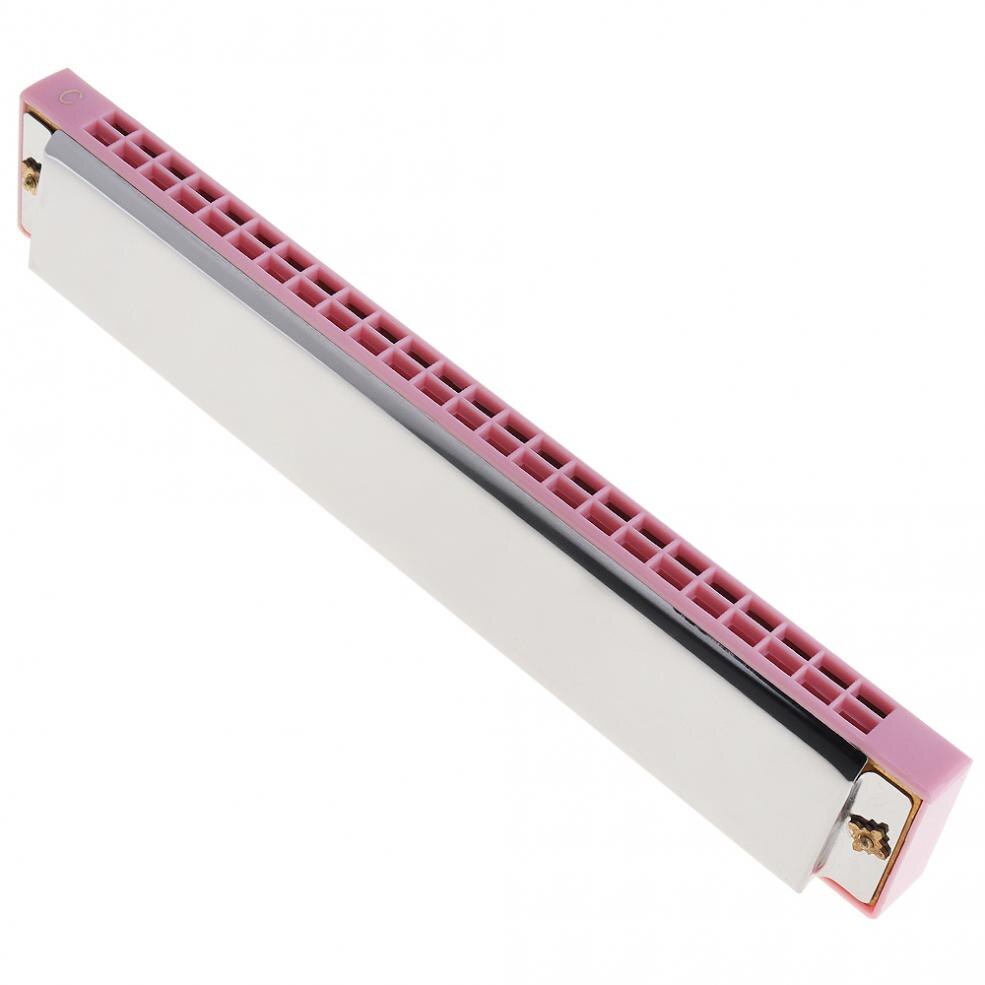 24 Holes Stainless Steel Pink Tremolo Harmonica Ha... – Grandado