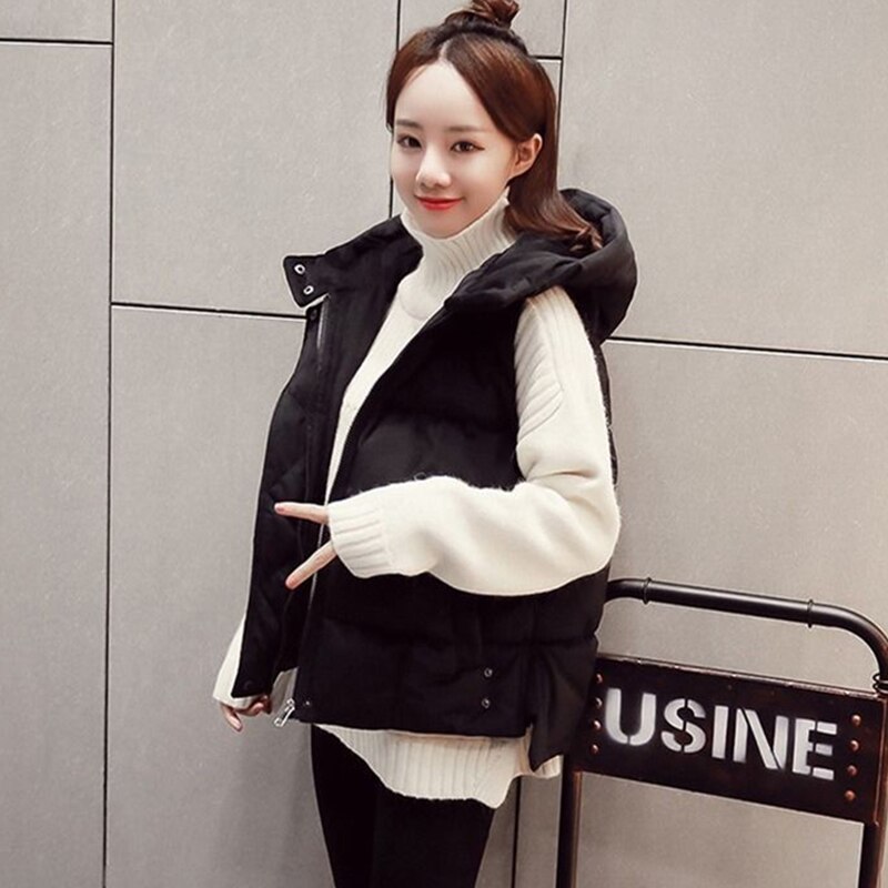 Sammet huva väst kappa dam vårvinter bomull dunväs... – Grandado