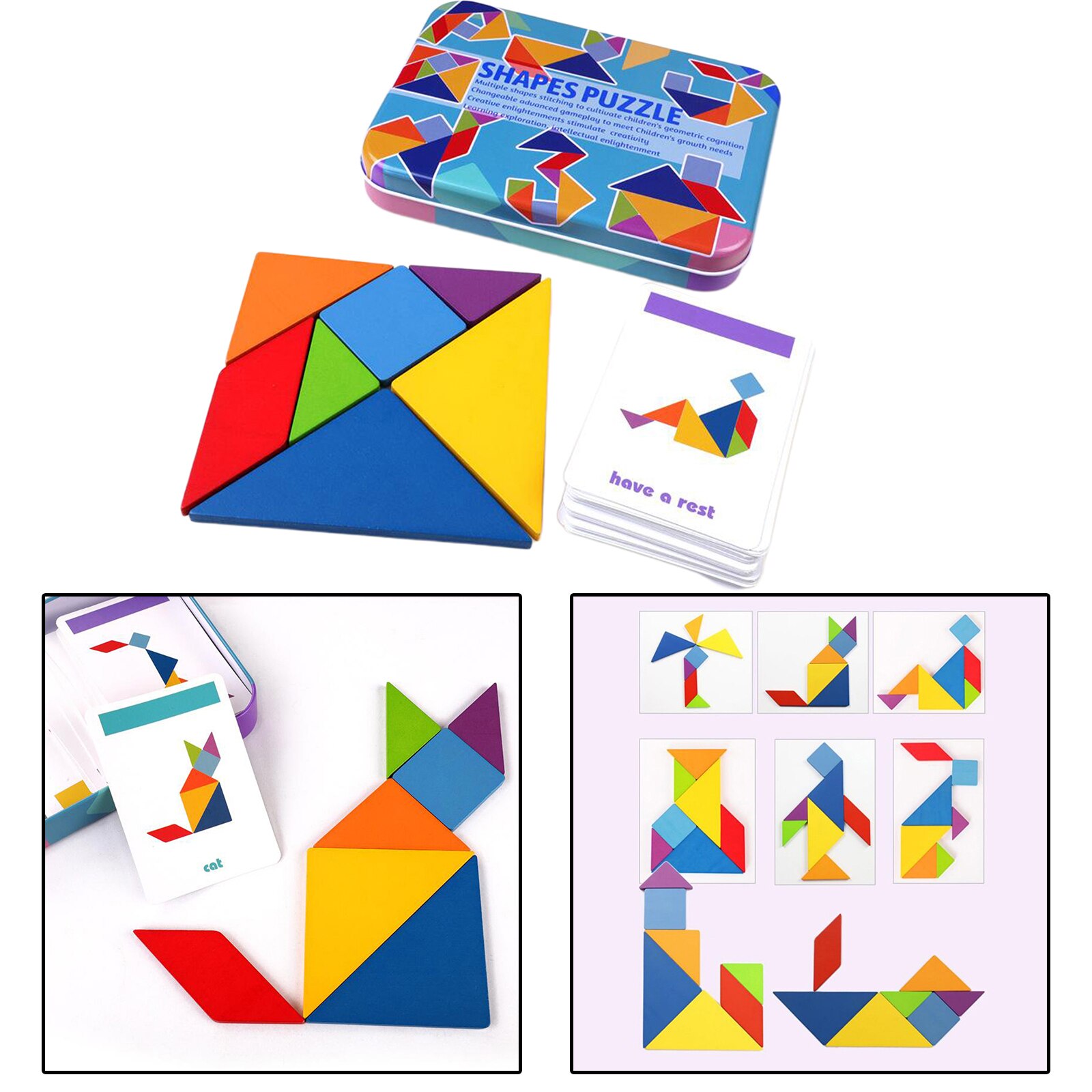 Travel Tangram Puzzle, Pattern Block Game Jigsaw S... – Grandado