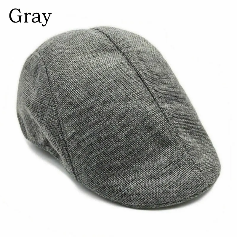Men Berets Cap British Style Autumn Summer Linen H... – Grandado