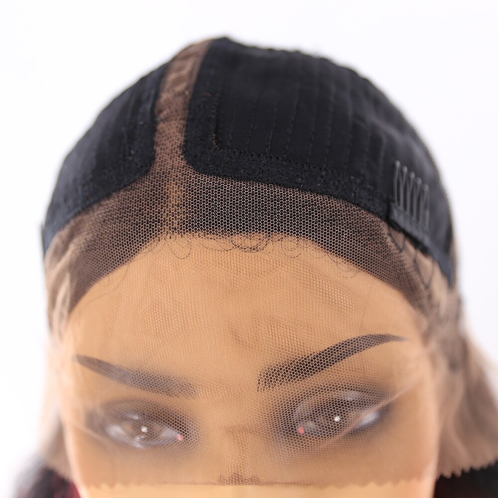 Ombre Red Synthetic Lace Front Wigs SOKU Long Stra... – Grandado