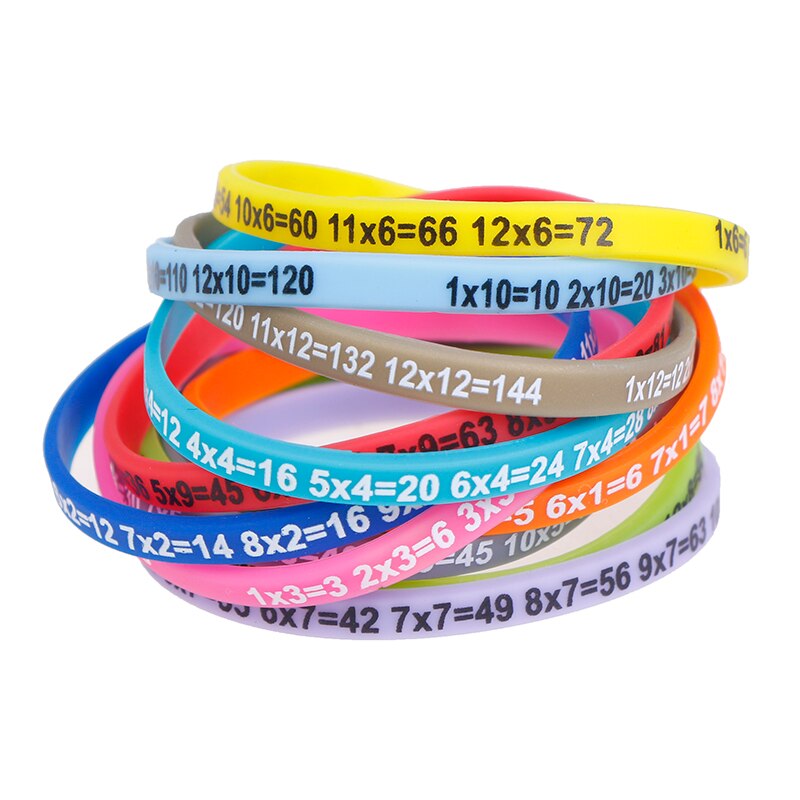 12Pcs/Set Multiplication Tables Silicone Bracelet ... – Vicedeal