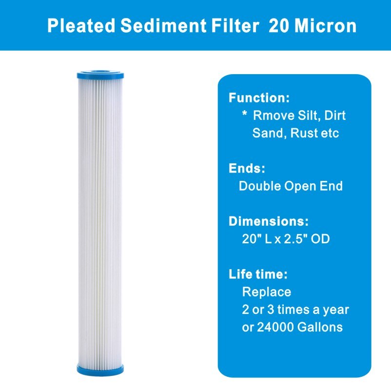 Pleated Poly Sediment Water Filter Cartridge Stand... – Grandado