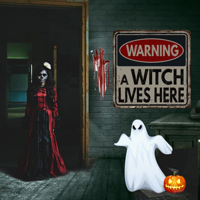Halloween Bloody Restroom Sign Warning Sticker Sel... – Vicedeal