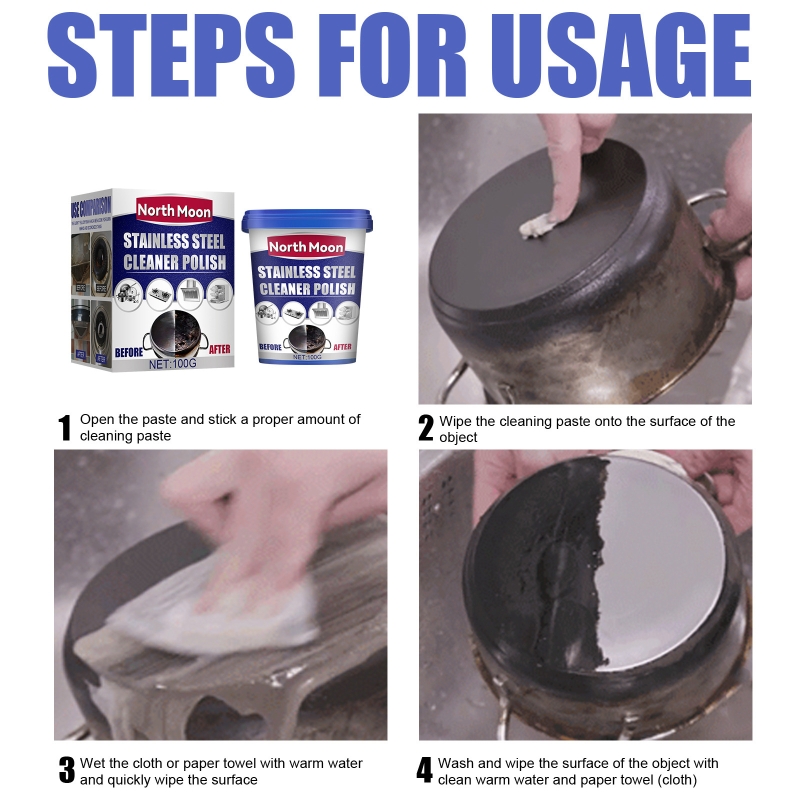 Stainless Steel Cleaning Paste 100g Cookware Clean... – Grandado