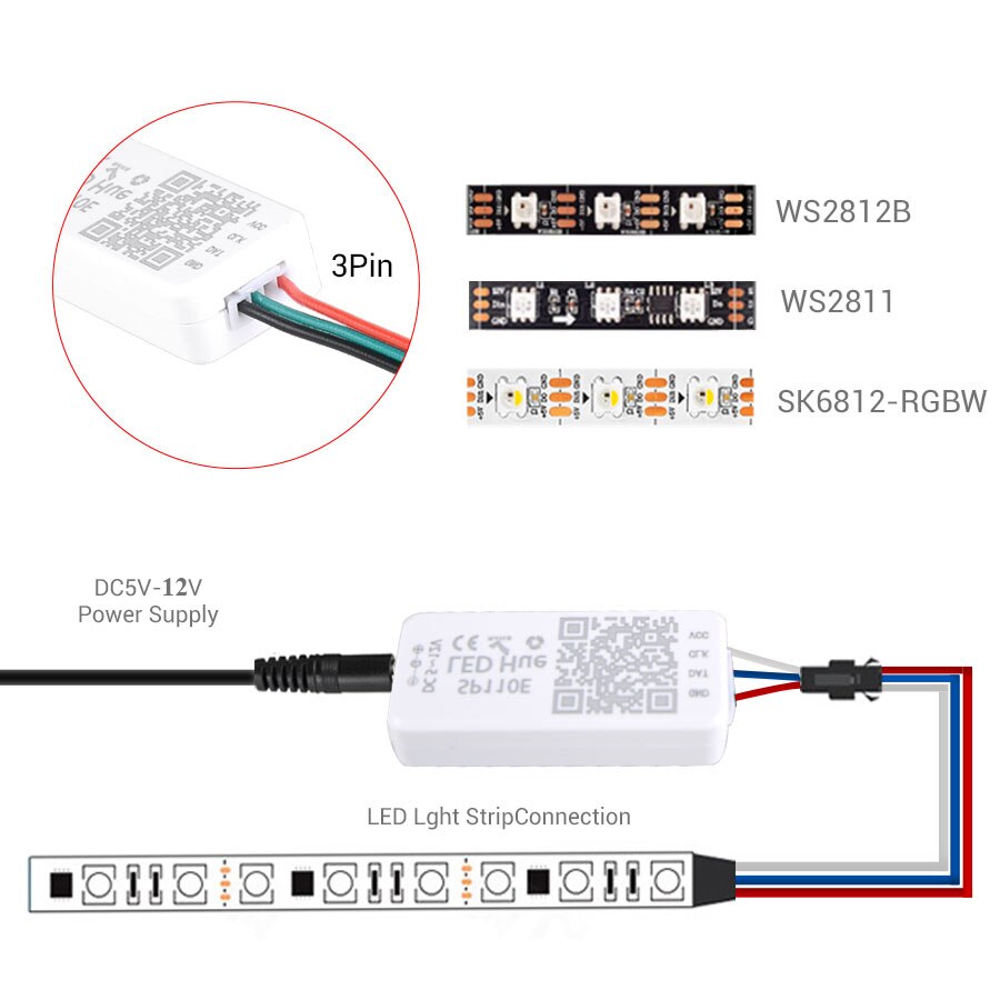 SP110E Hue RGB Bluetooth Controller for WS2812B WS... – Grandado