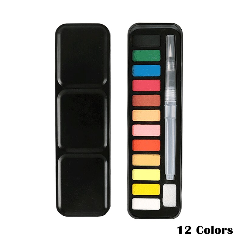 12/18/24/36 Portable Watercolor Set With Water Bru... – Grandado