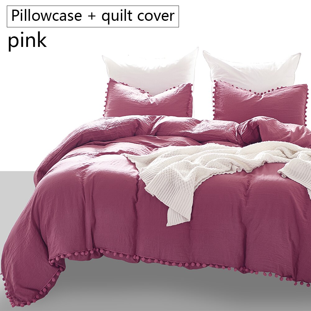Pink Princess Bedding Sets With Plush Ball Decorat... – Grandado