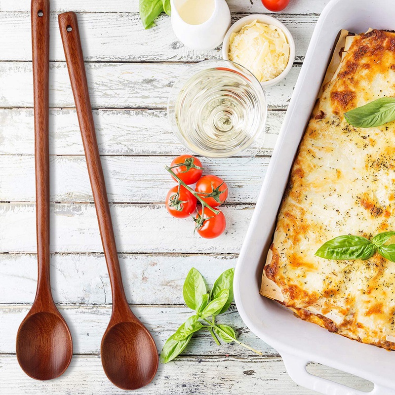 3 Pcs Wooden Mixing Spoons Kitchen Soup Serving Sp... – Grandado