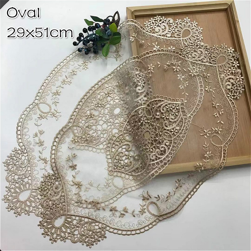 Exquisite European Oval Embroidered Table Mat Dini... – Grandado