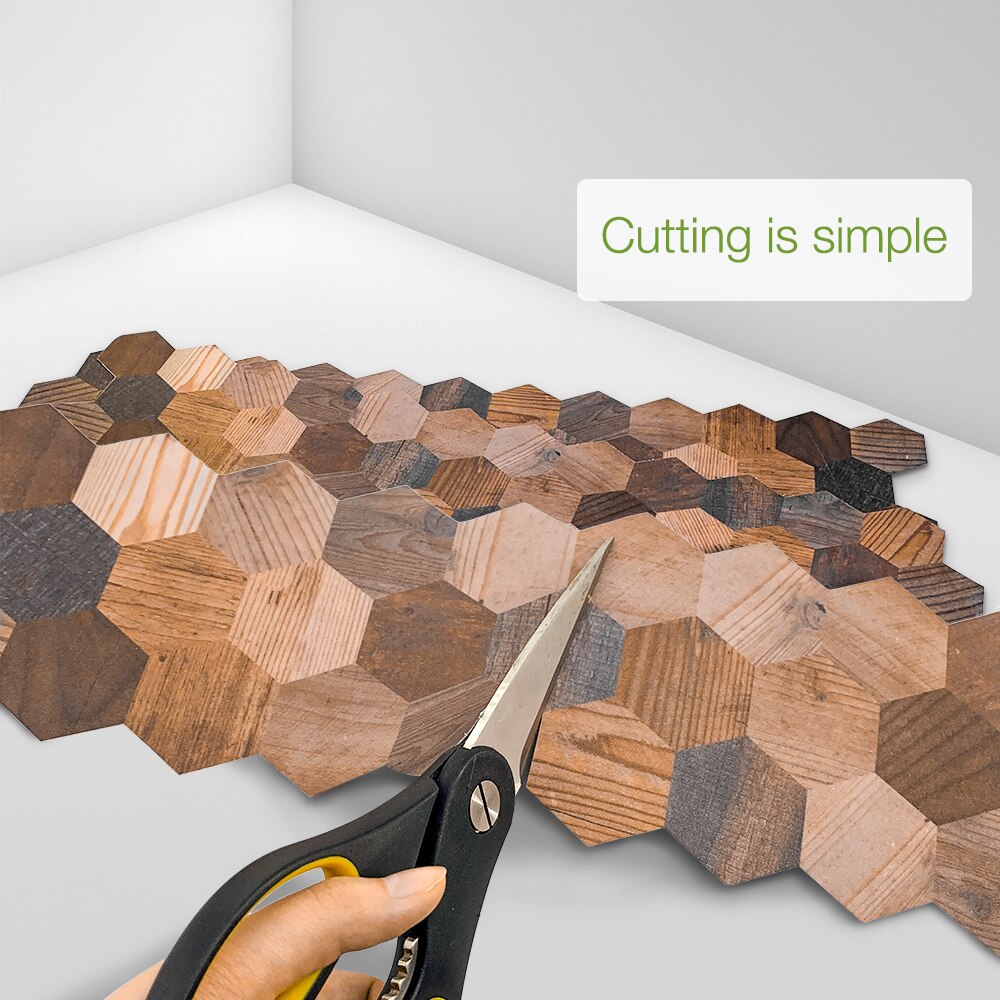 Funlife® AMERICAN STYLE™14pcs Hexagon Wood Self-ad... – Grandado