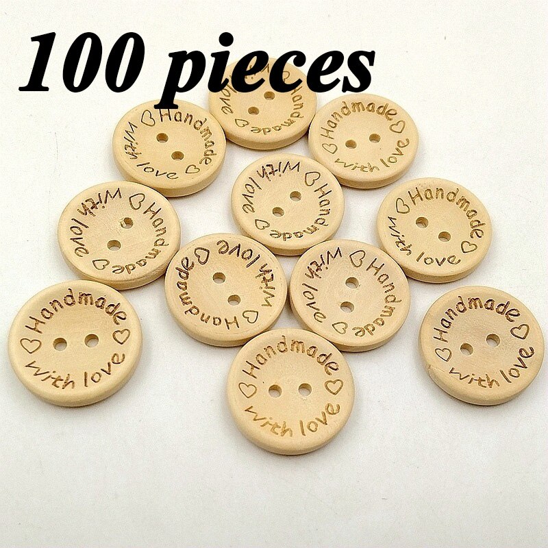 50/100pcs Natural Color Wooden Buttons handmade lo... – Grandado
