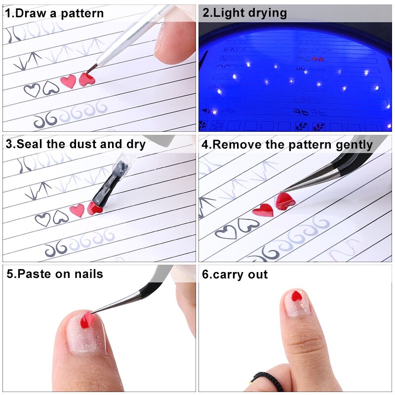 12pcs/bag Nail Art Practice Reusable Template Lear... – Grandado