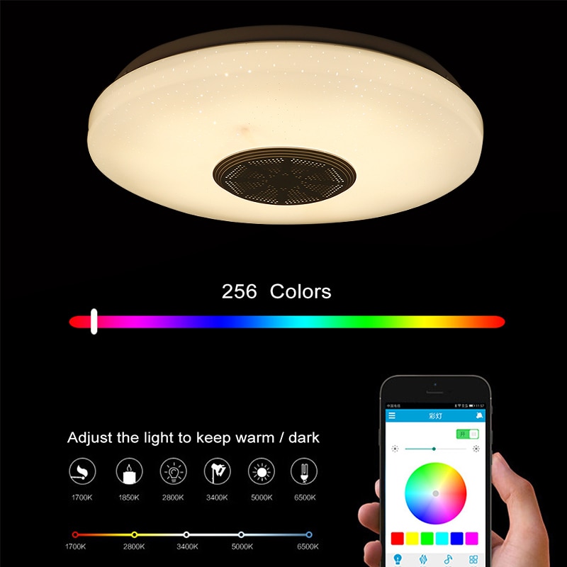 120W Modern RGB LED Ceiling Light APP bluetooth Le... – Grandado