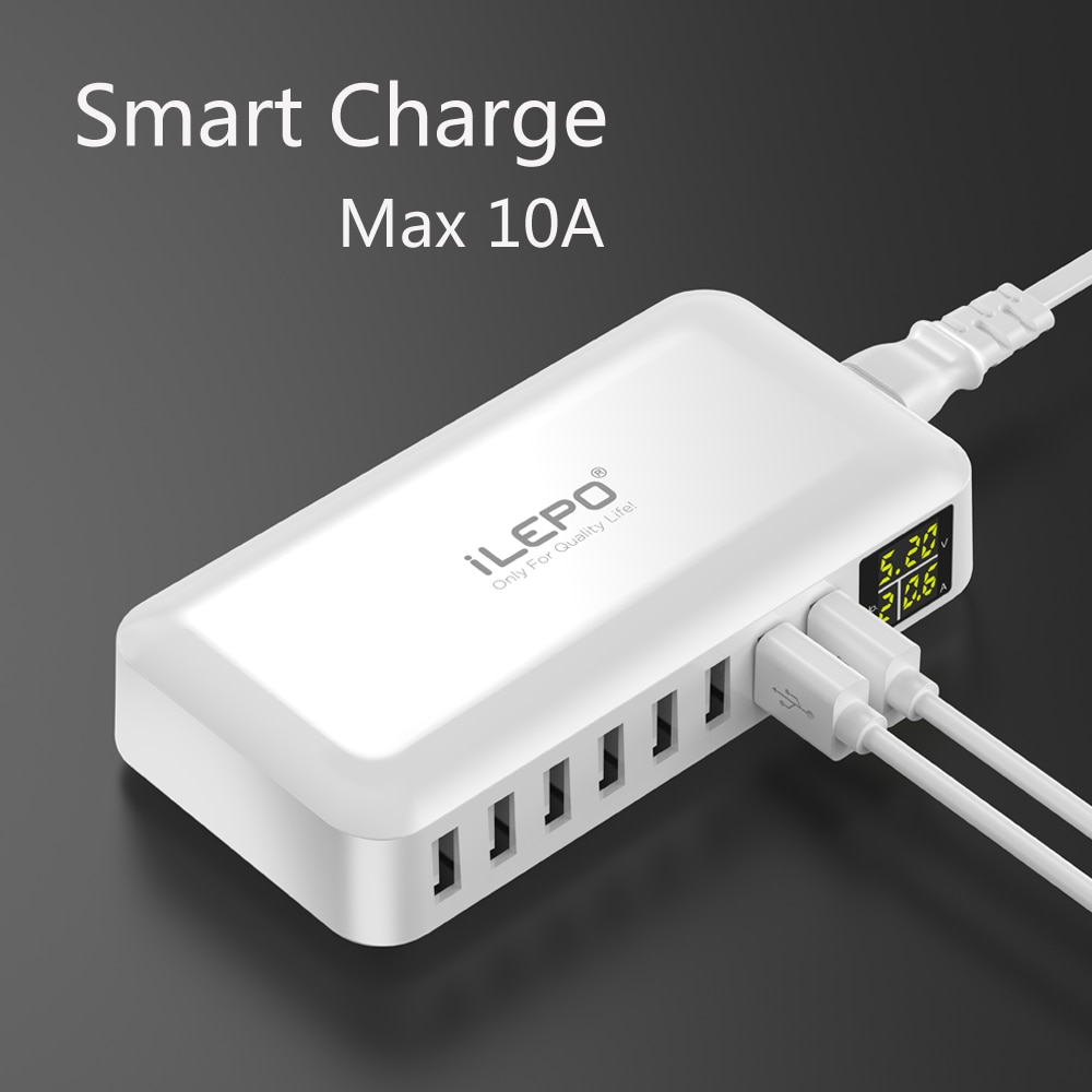 Ilepo 60W 8 Poorten Snelle Lading Slimme Usb Lader... – Grandado