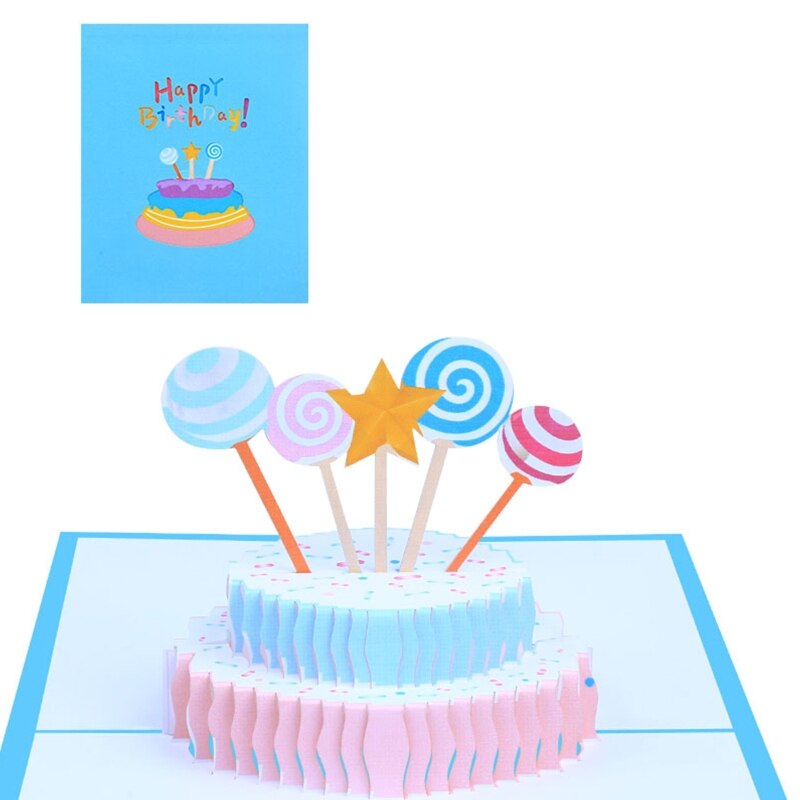 3D Pop Up Cards Lollipop Cake Happy Birthday Card ... – Vicedeal