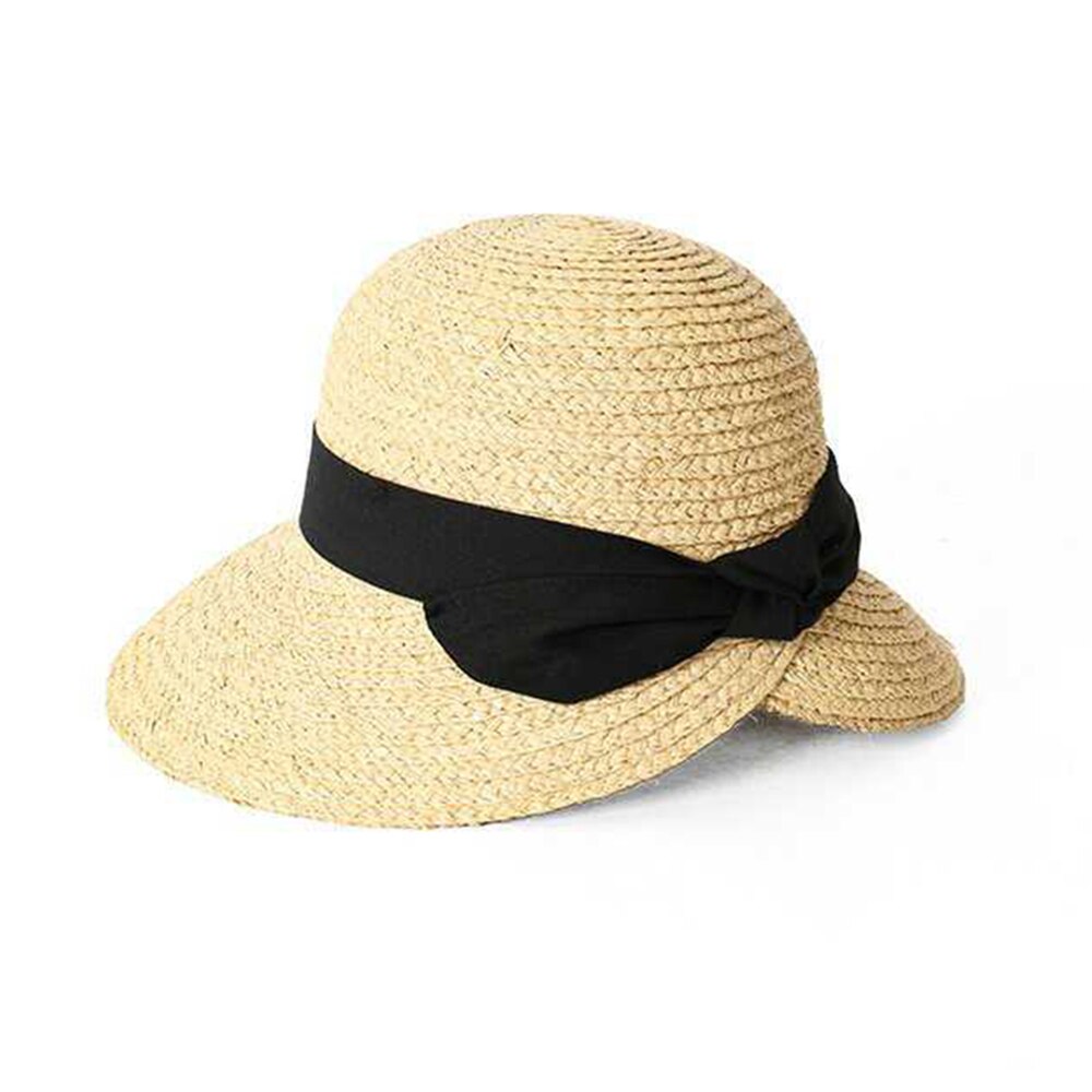 Women Sun hat Ribbon bow Raffia Grass Straw foldin... – Vicedeal