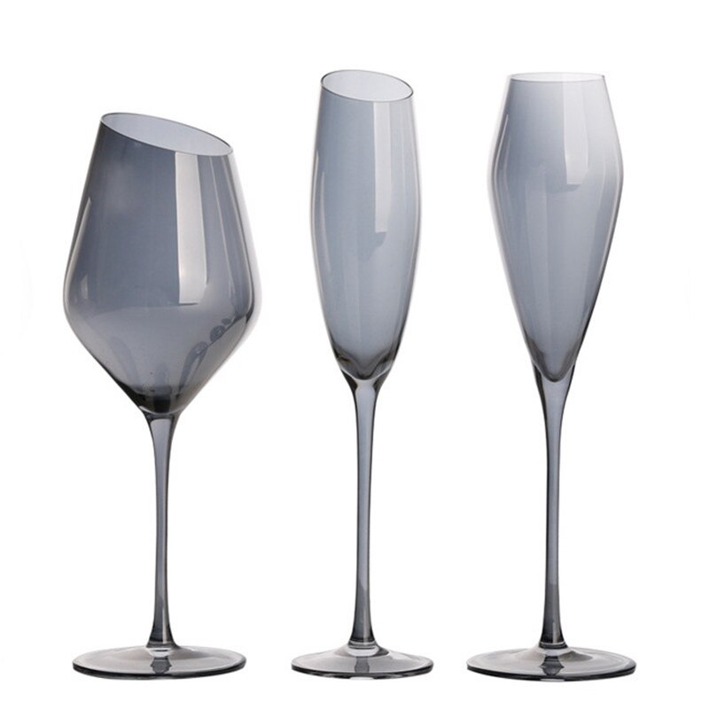 2Pcs Dream Oblique Mouth Red Wine Glass Cup Gilt G... – Grandado