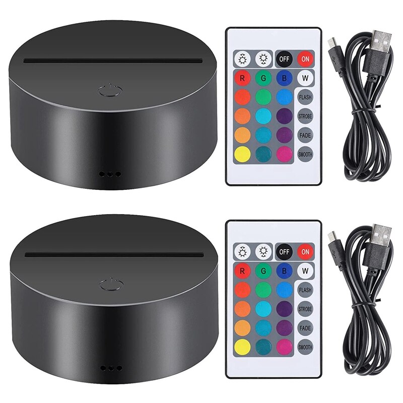 3D Night Led Light Lamp Base,16 Kleuren Met Acryl ... – Vicedeal