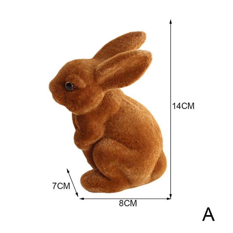 Easter flocking plastic bunny A4L9 – Grandado