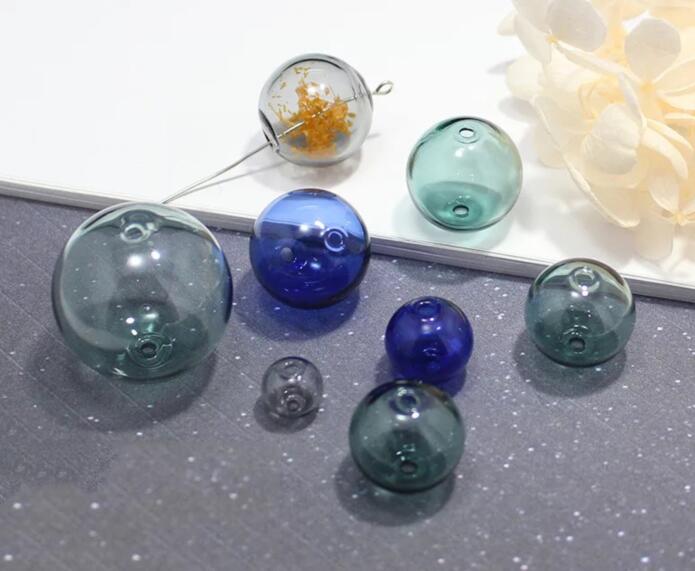 1pcs 25mm double hole color round glass ball orb g... – Grandado