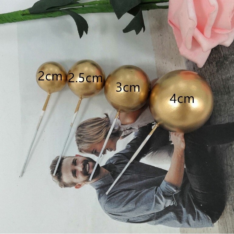 5 PCS Gold Silver Ball Cake Topper INS Cake Decora... – Grandado